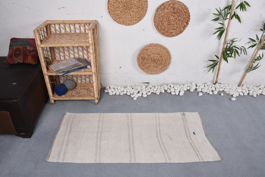 Hemp Rug Handwoven Kilim Small Rugs Vintage Turkish Oushak for Entry ...