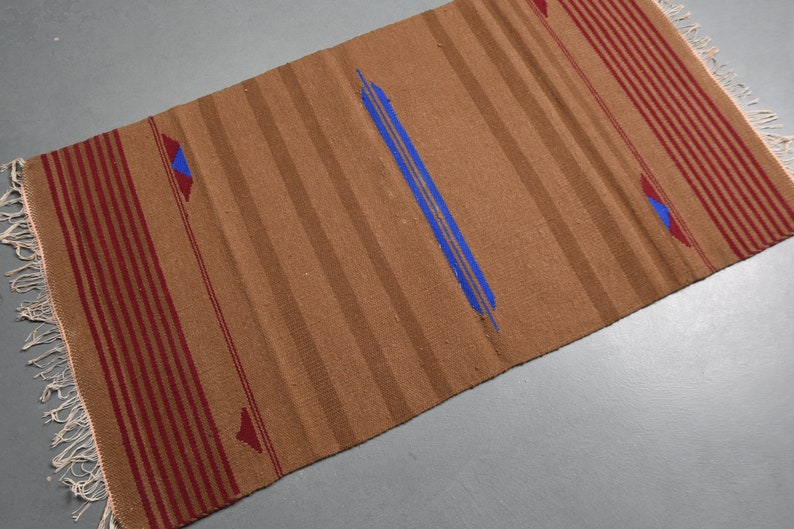 2.6x4.6 Ft Turkish Rug, Vintage Small Rug, Brown Red Oriental Wool Rug ...