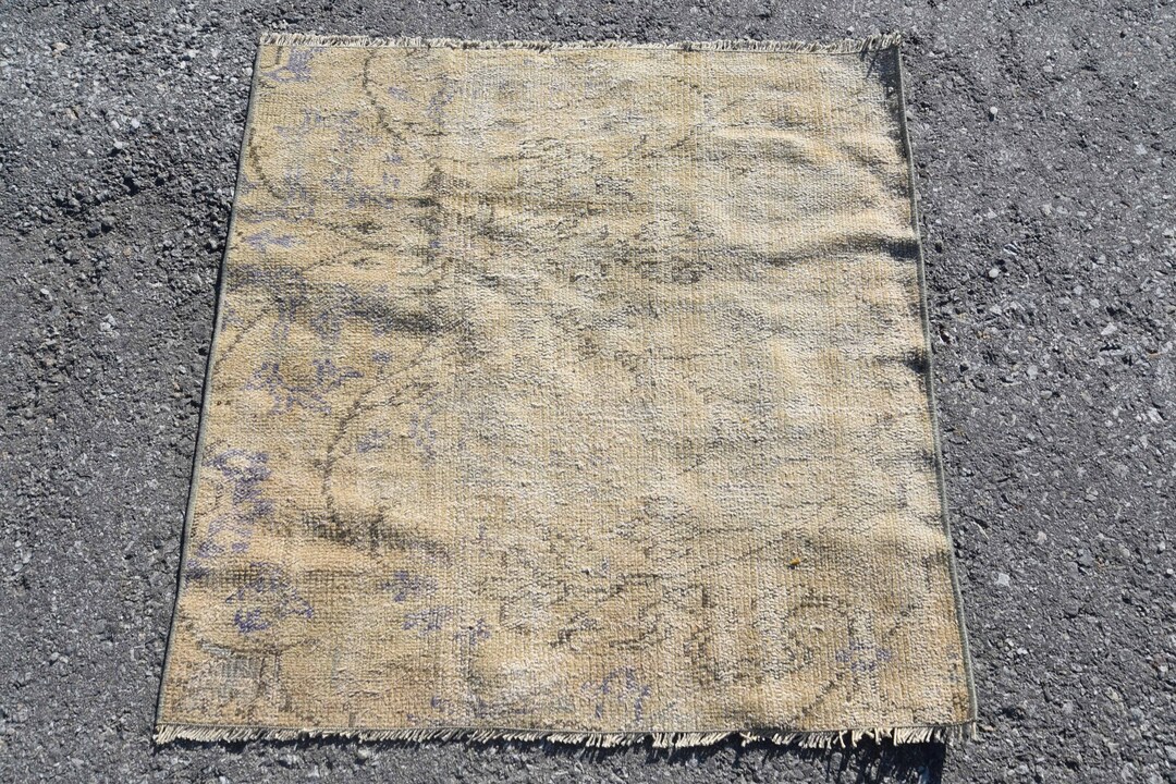 Vintage Rug, Small Carpet, Turkish Rug, Antique Carpet, 32x32 Inches ...
