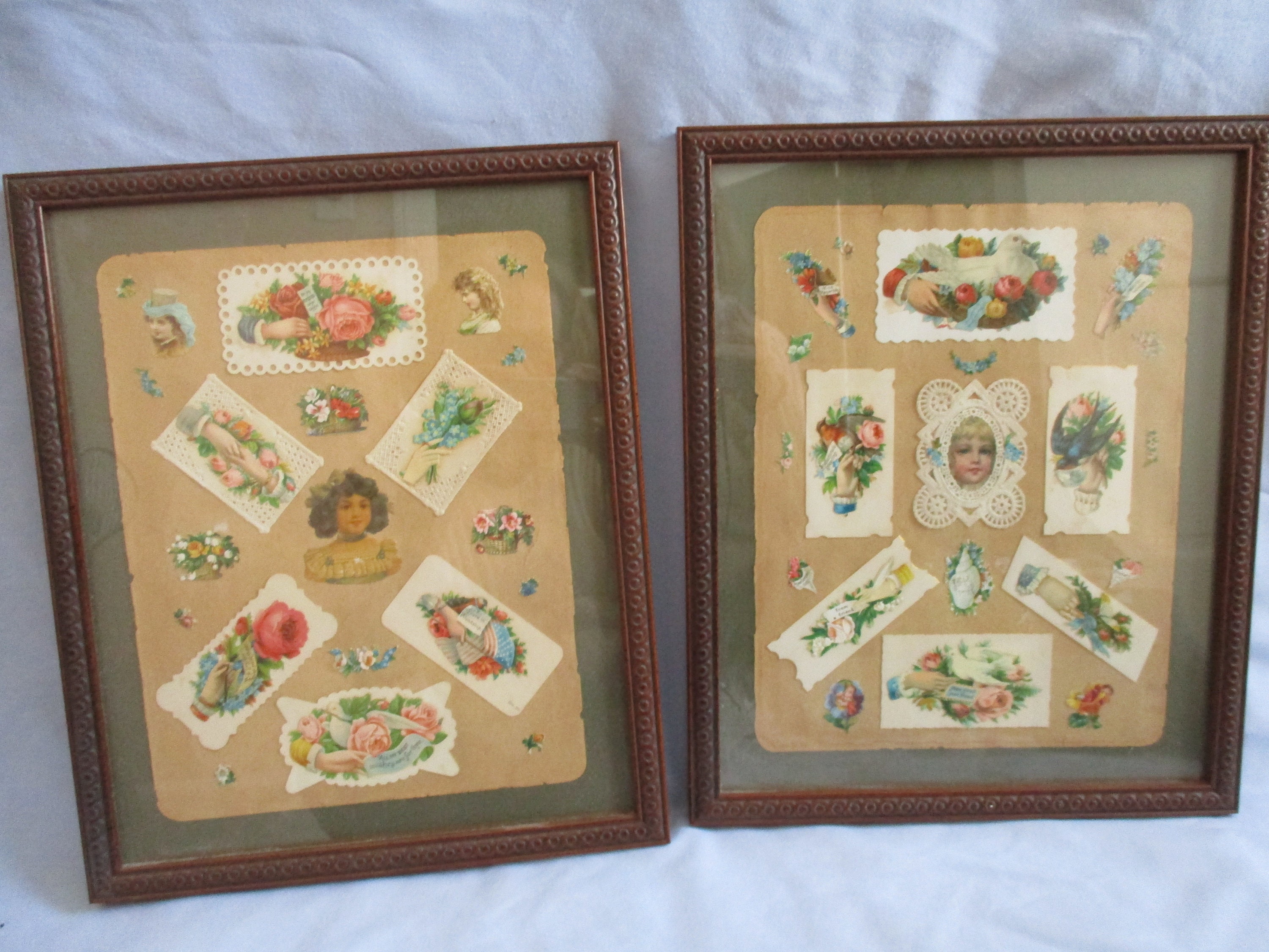 Pair of Framed Victorian Scrapbook Pages - Etsy
