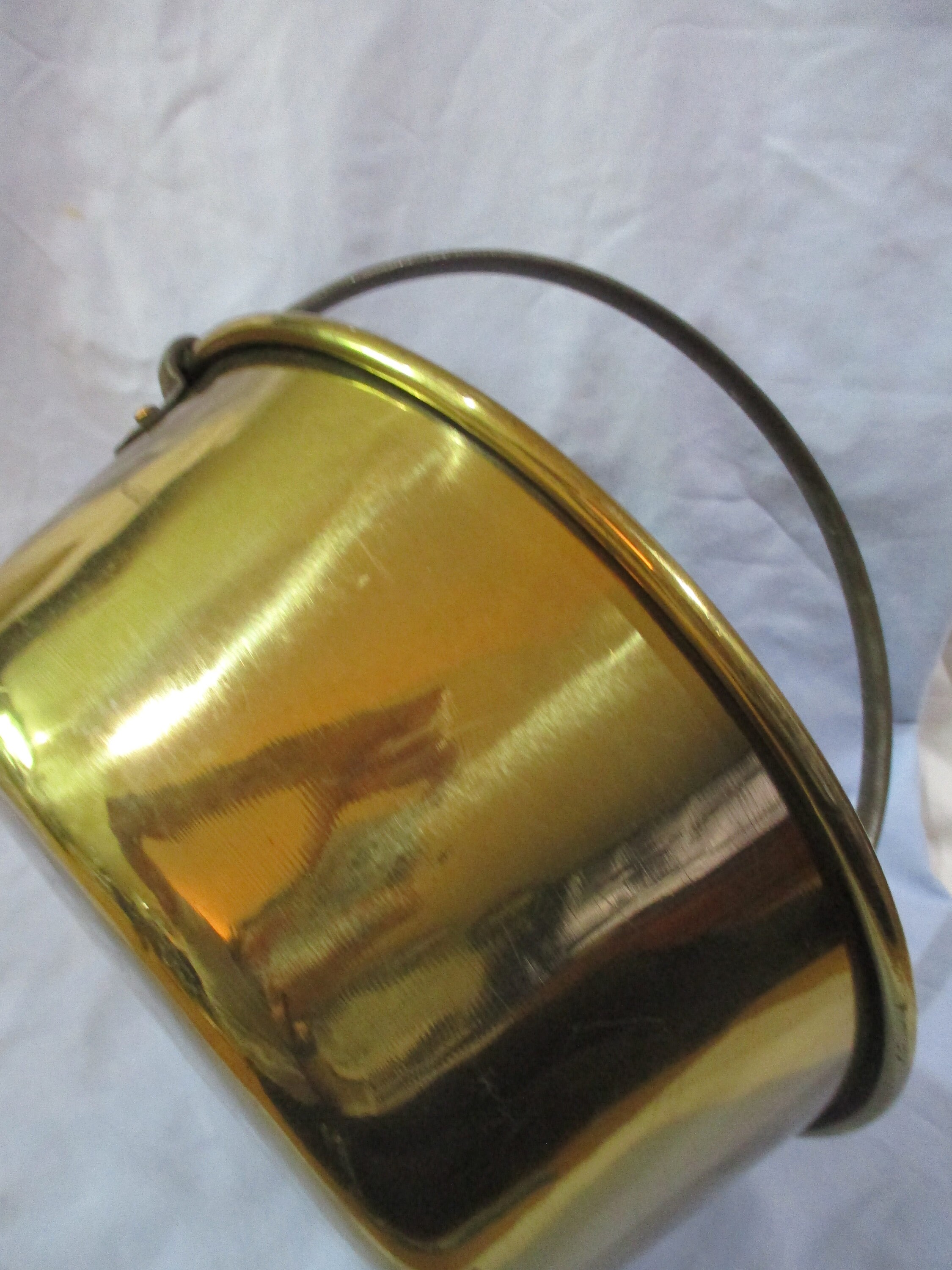 Vintage Brass Bucket With Iron Handle - Etsy