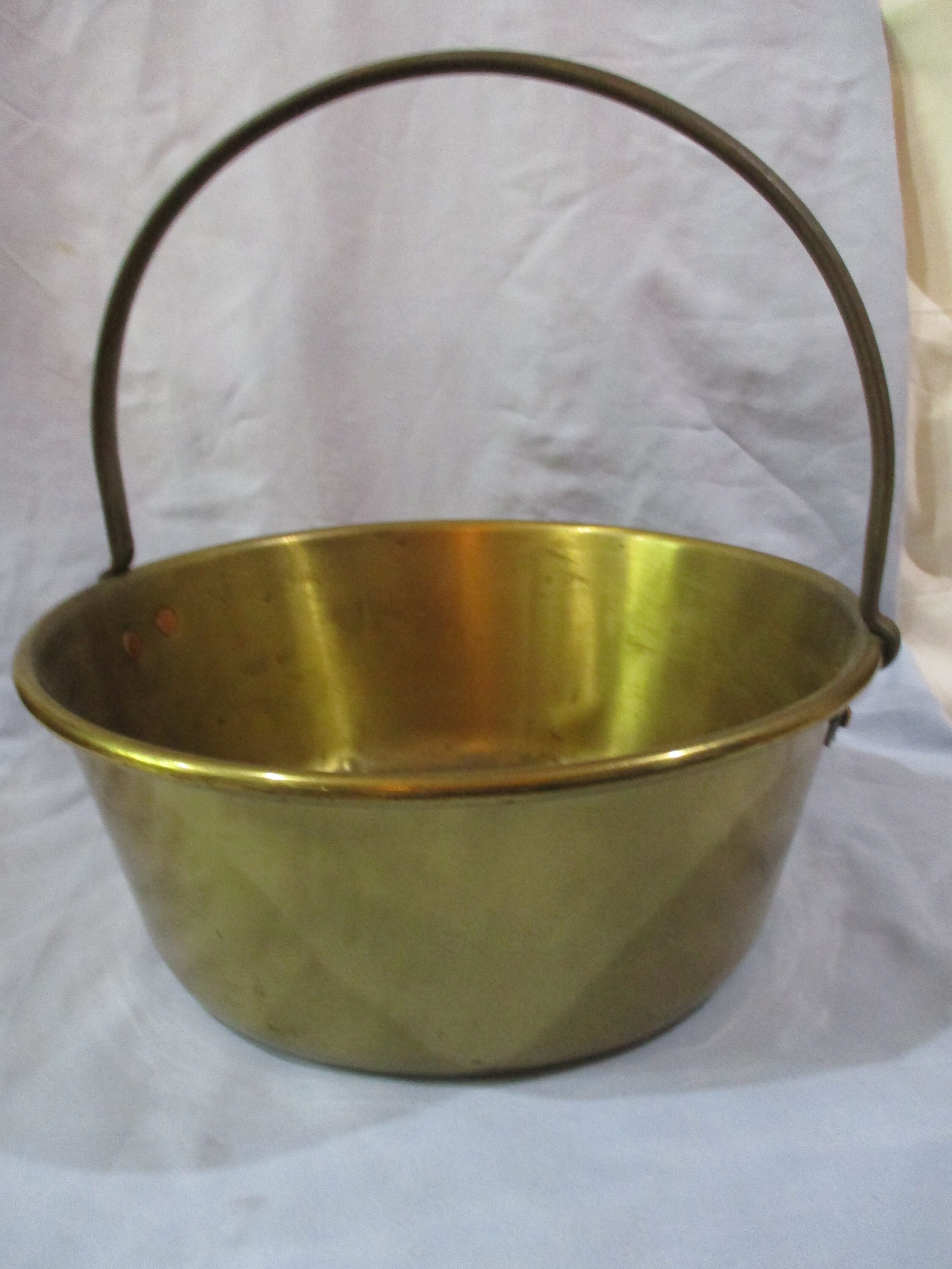 Vintage Brass Bucket With Iron Handle - Etsy