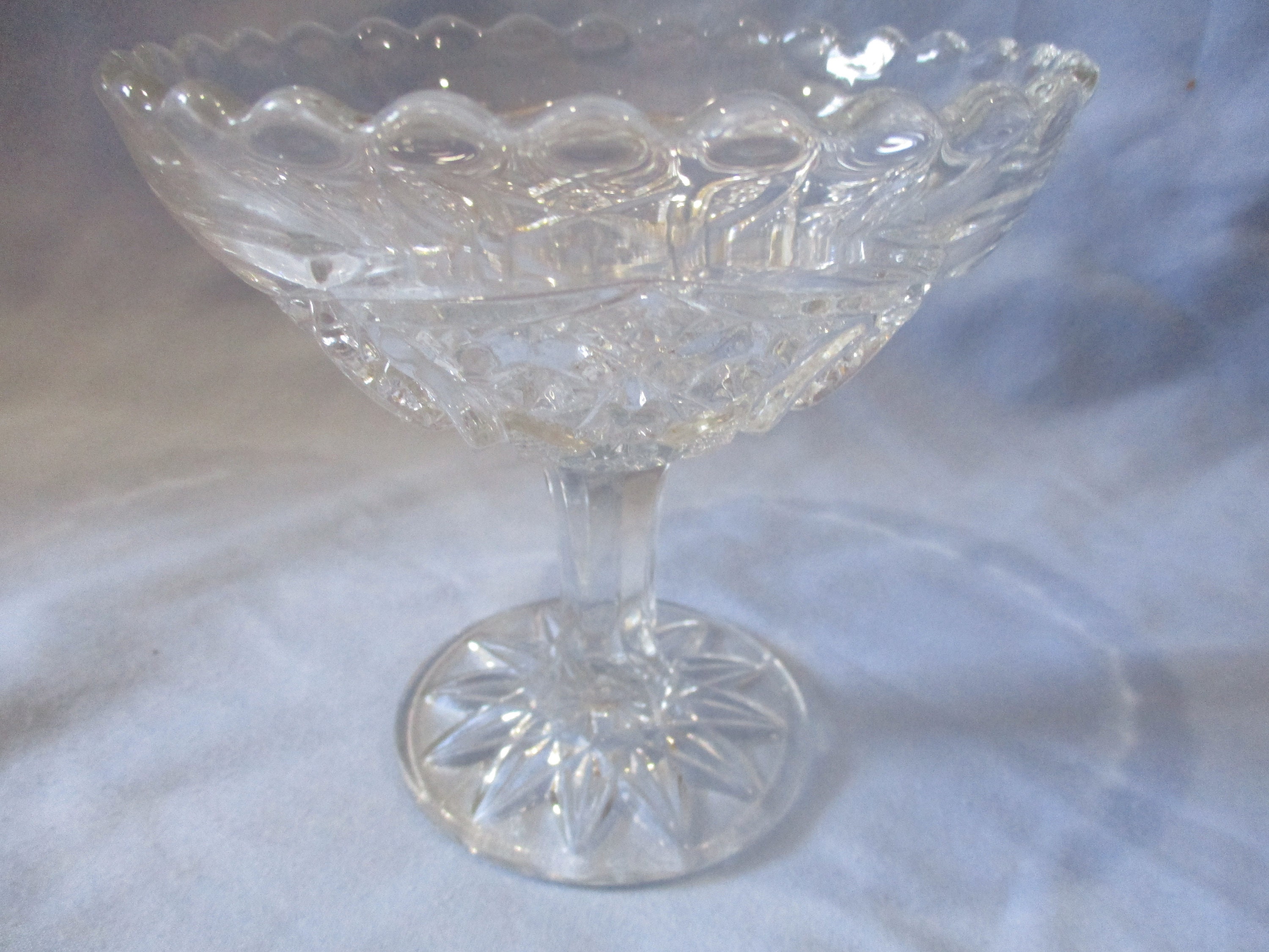 Vintage Pair of Footed Glass Compotes Clear Pressed Glass - Etsy