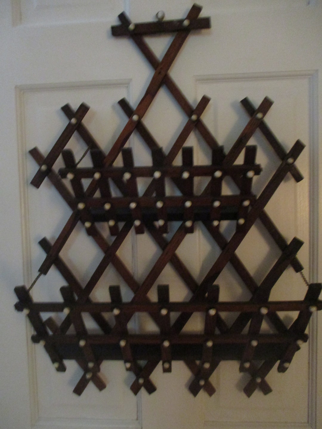 Vintage Folk Art/tramp Art Wall Rack/letter Holder With Porcelain Knobs ...