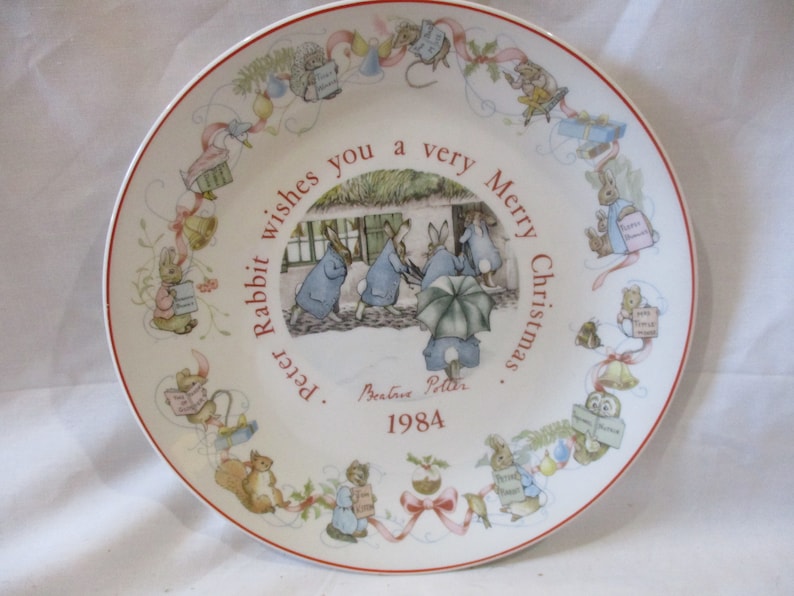 Vintage Peter Rabbit Merry Christmas Plate 1984 - Etsy