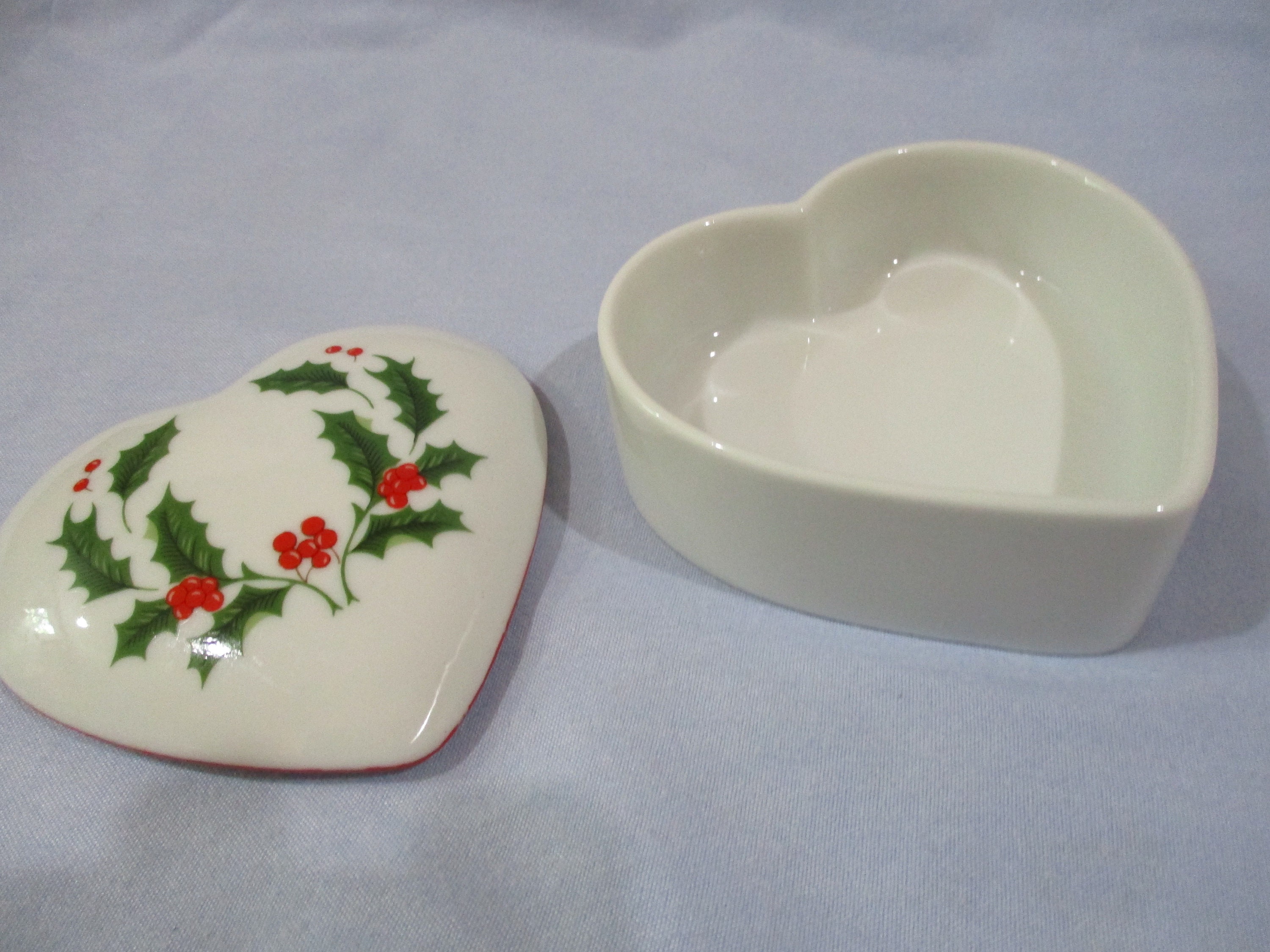 Vintage Heart Shaped Porcelain Trinket Box - Etsy