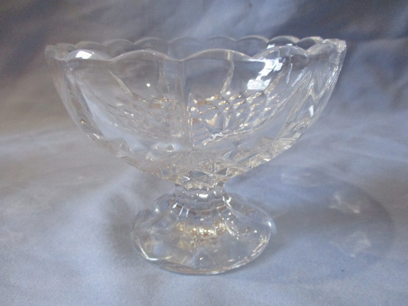 Vintage Pair of Footed Glass Compotes Clear Pressed Glass | Etsy