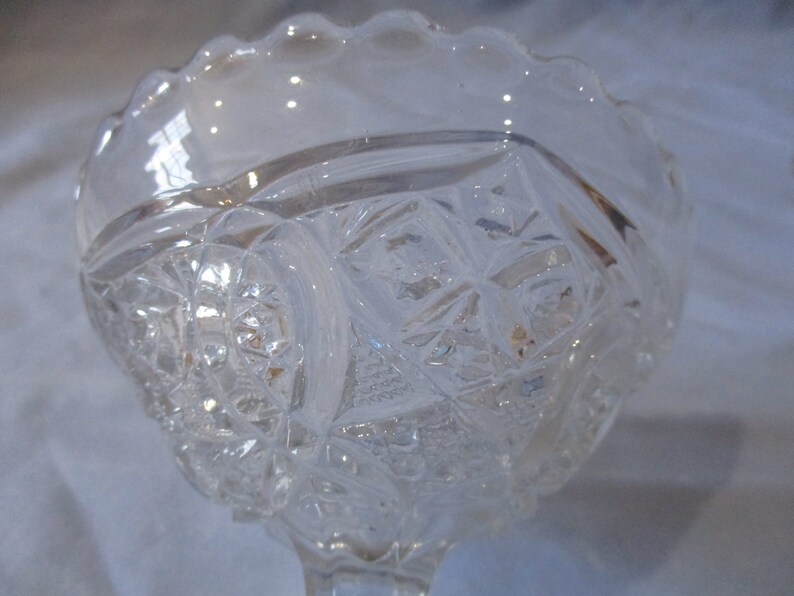 Vintage Pair of Footed Glass Compotes Clear Pressed Glass - Etsy