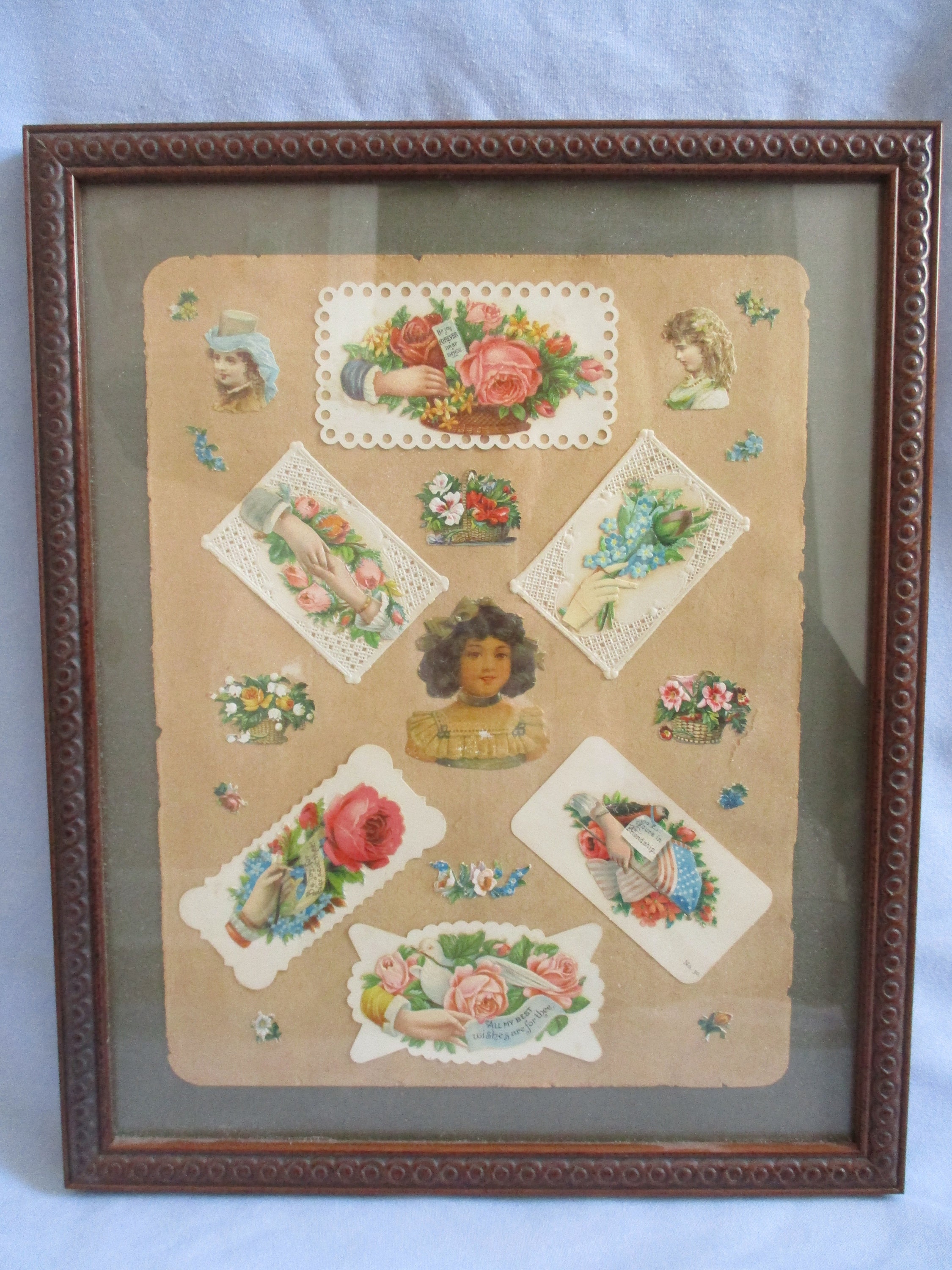Pair of Framed Victorian Scrapbook Pages - Etsy