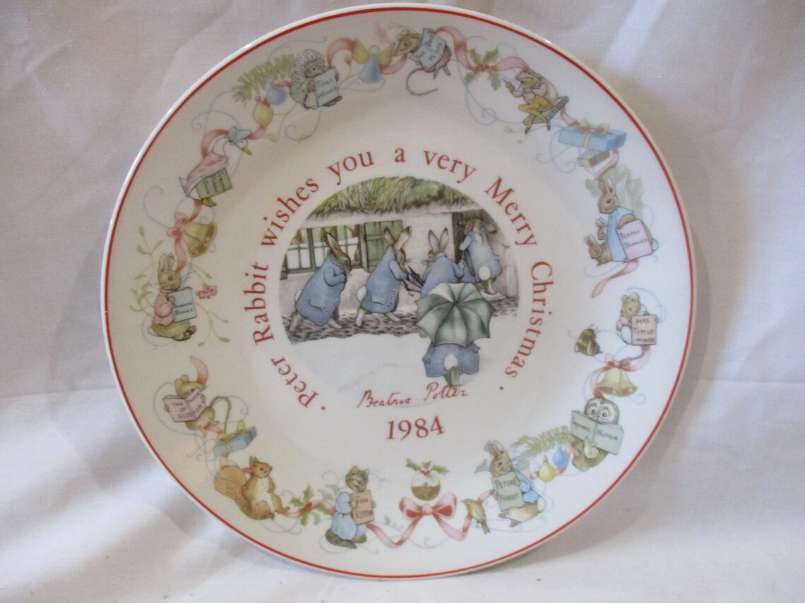 Vintage Peter Rabbit Merry Christmas Plate 1984 - Etsy