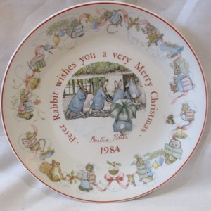 Vintage Peter Rabbit Merry Christmas Plate 1984 - Etsy