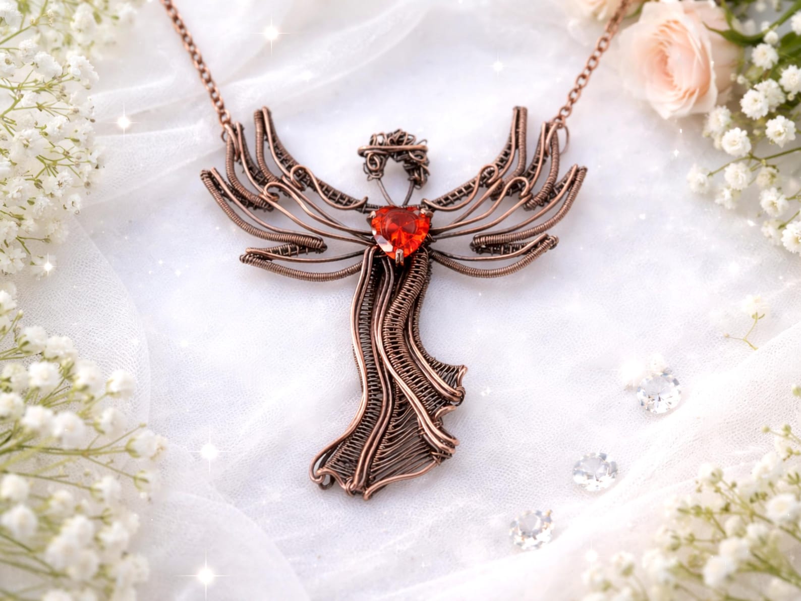 Wire Wrap Tutorial Angel Pendant, Necklace Crystal DIY Jewelry Making ...