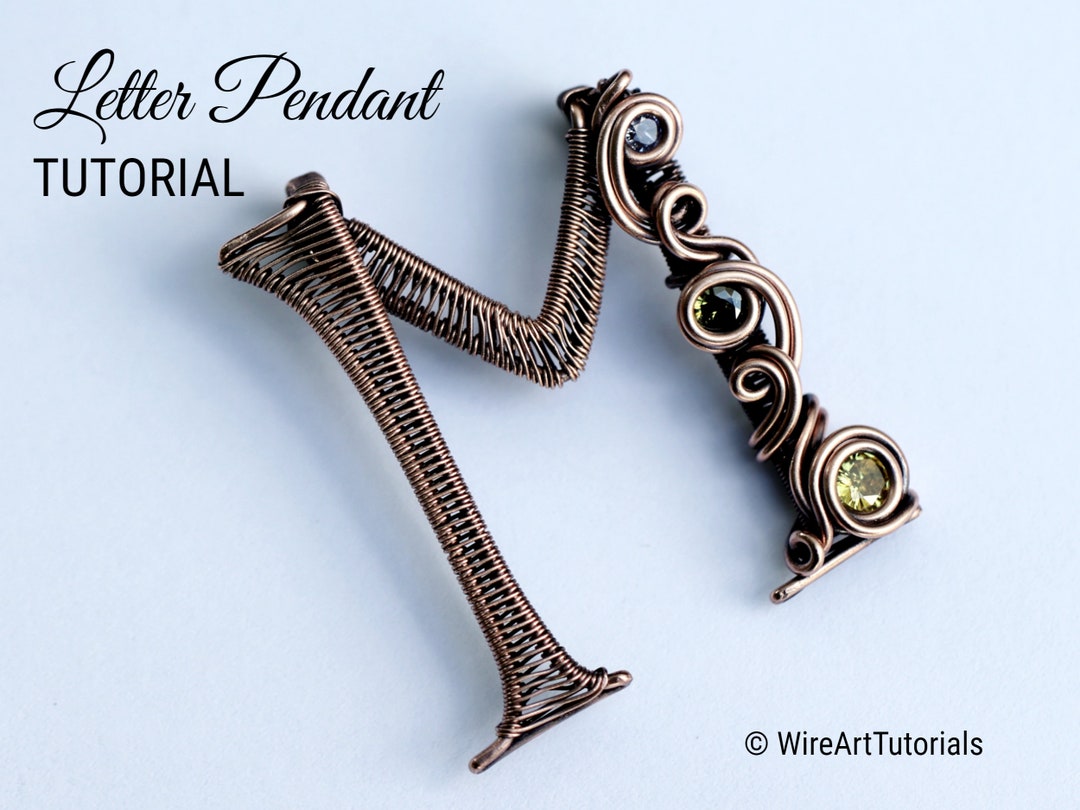 Wirearttutorials Letter M Pendant Wire Wrap Tutorial, Weaving Pattern,diy Jewelry,crystal ...