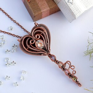 Wire Wrap Tutorial Heart Key Locket Pendant,necklace Crystal DIY ...