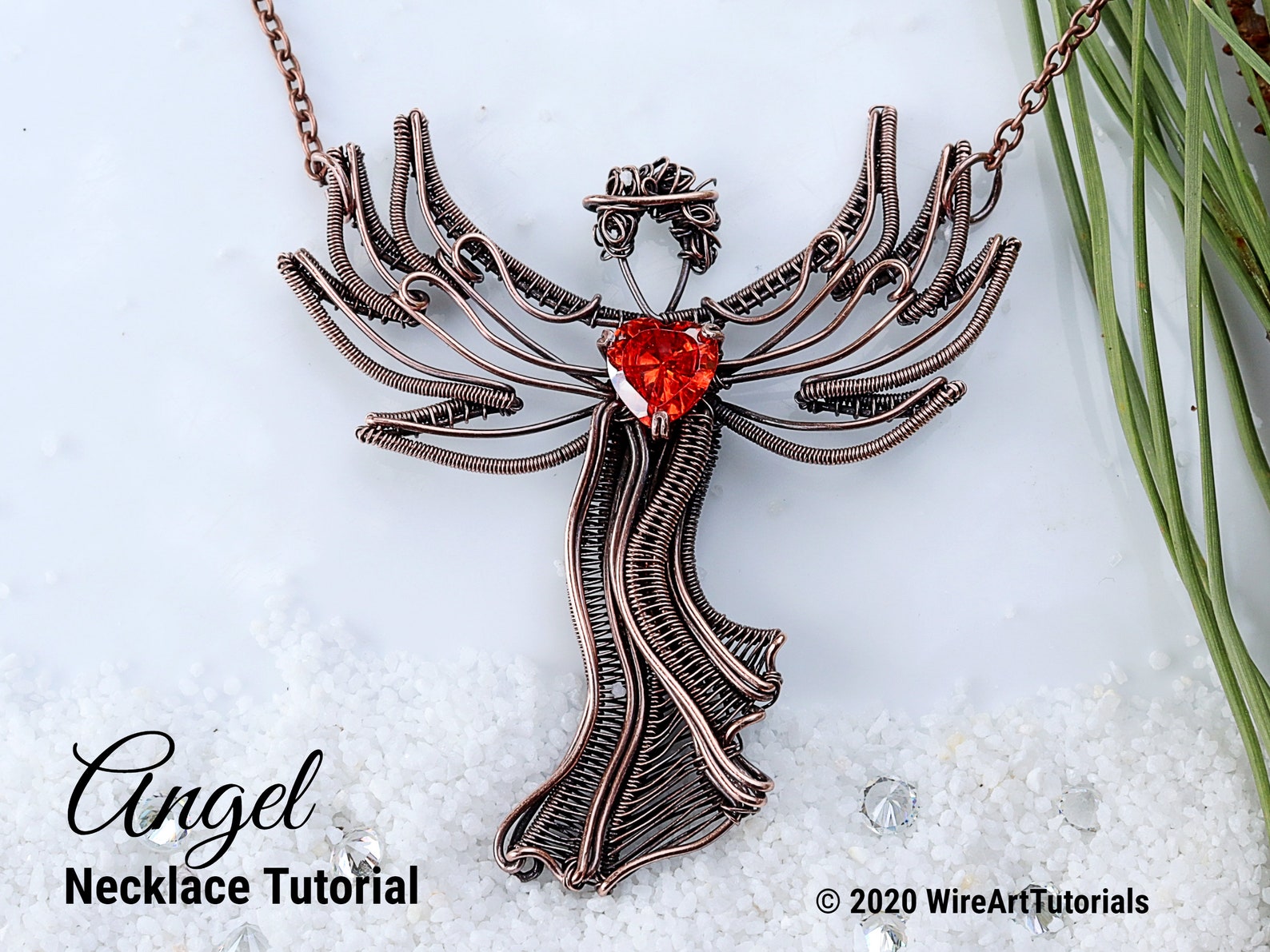 Wire Wrap Tutorial Angel Pendant Necklace Crystal DIY Jewelry | Etsy