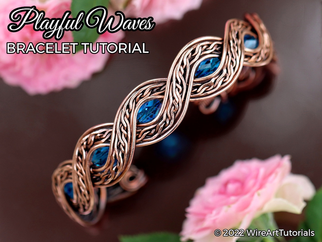 Wirearttutorials Playful Waves Bracelet Wire Wrap Tutorial, Cabochon ...