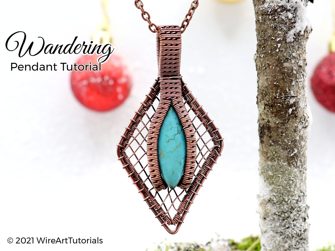 Wirearttutorials Wandering Pendant Wire Wrap Tutorial Weaving - Etsy