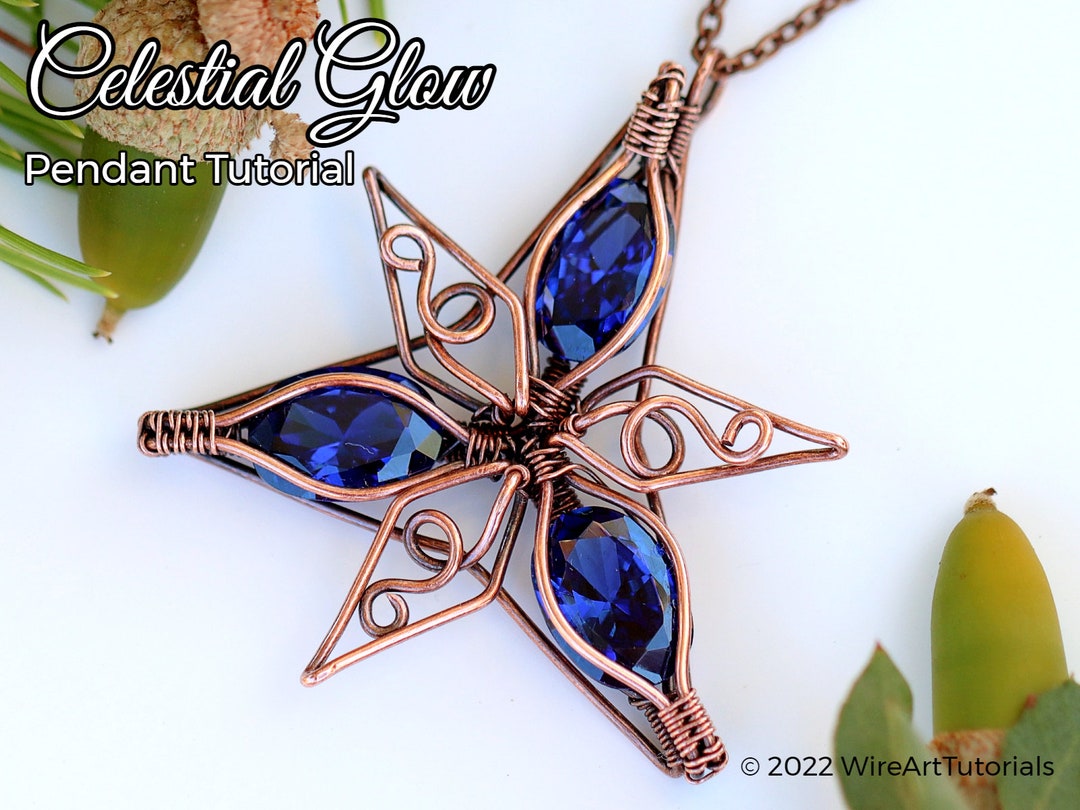 Wirearttutorials Celestial Glow Pendant Wire Wrap Tutorial, Weaving Pattern, DIY Jewelry Making ...
