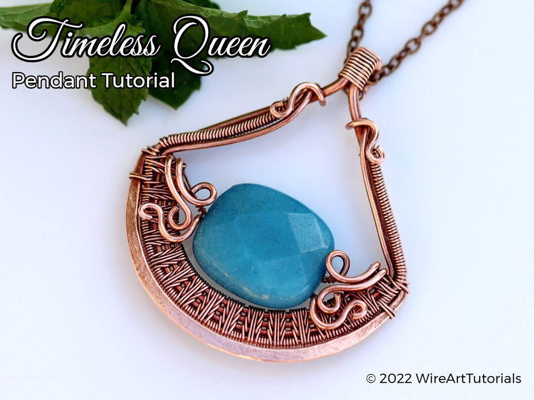 Wirearttutorials Timeless Queen Bead Pendant Tutorial, Wire Wrap Pattern, DIY Jewellery Making ...