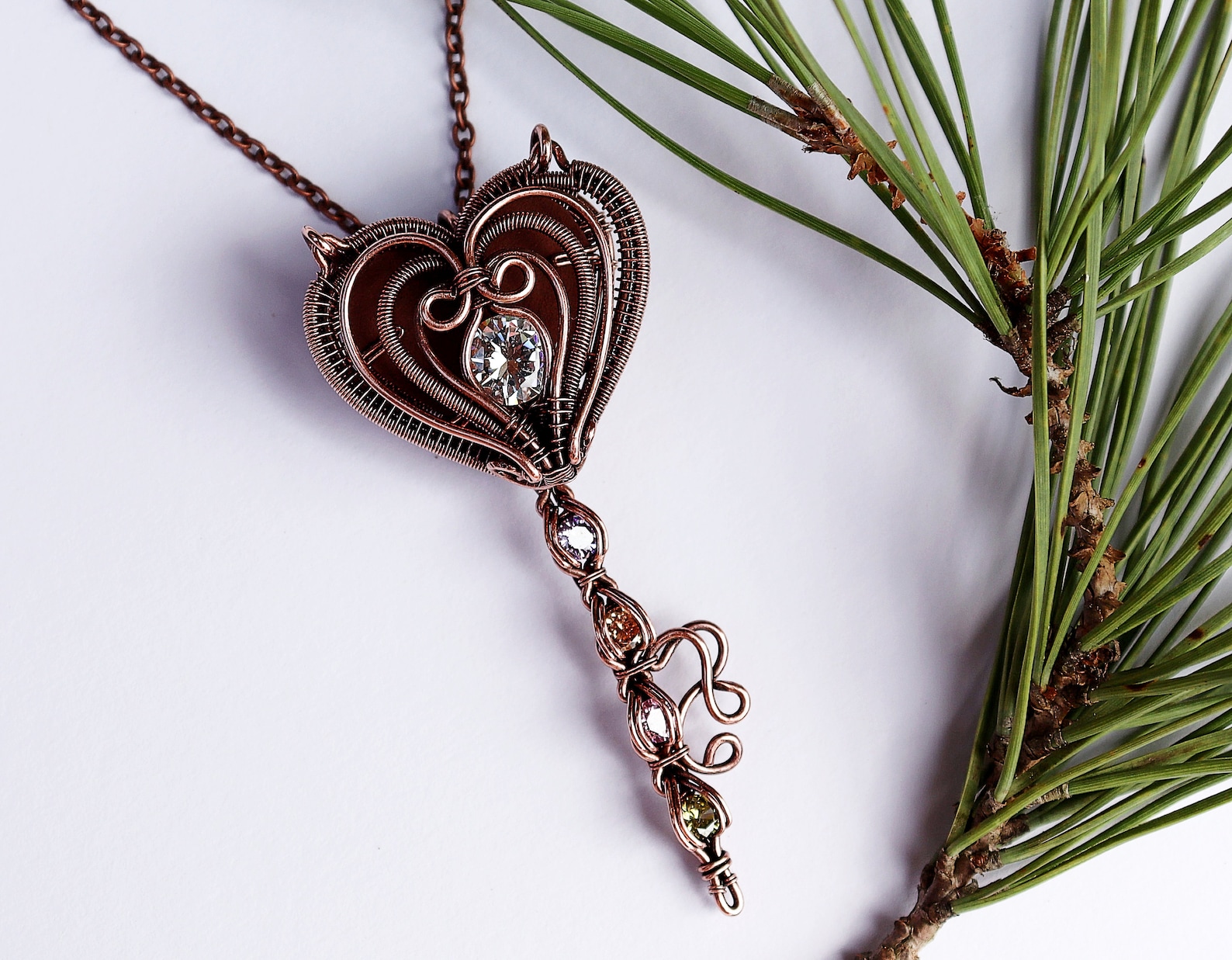 Wire Wrap Tutorial Heart Key Locket Pendantnecklace Crystal | Etsy