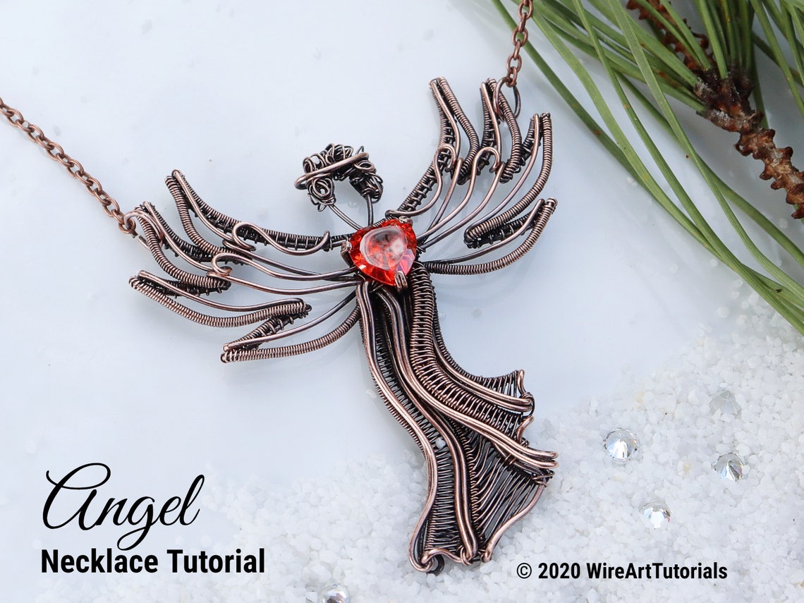 Wire Wrap Tutorial Angel Pendant, Necklace Crystal DIY Jewelry Making ...