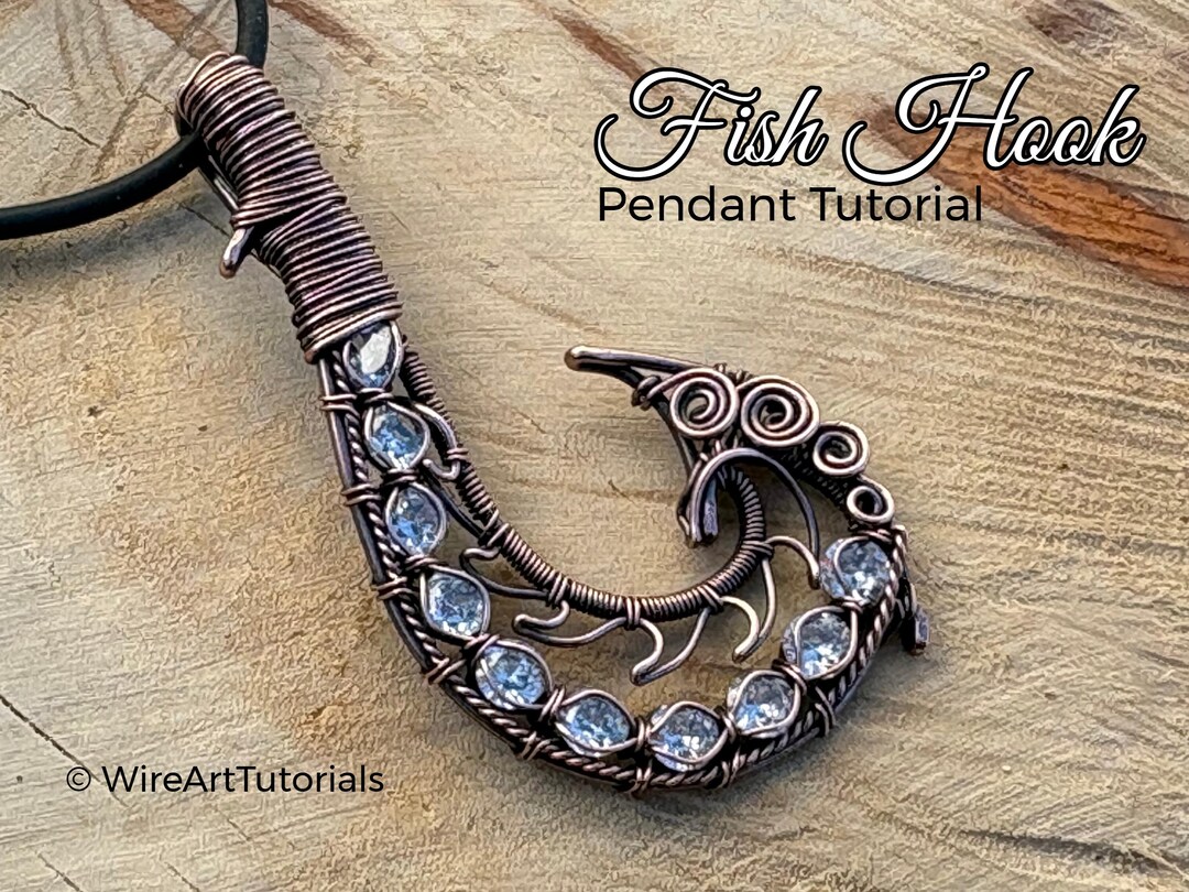 Wirearttutorials Fish Hook Pendant, Wire Wrap Tutorial, Cabochon ...