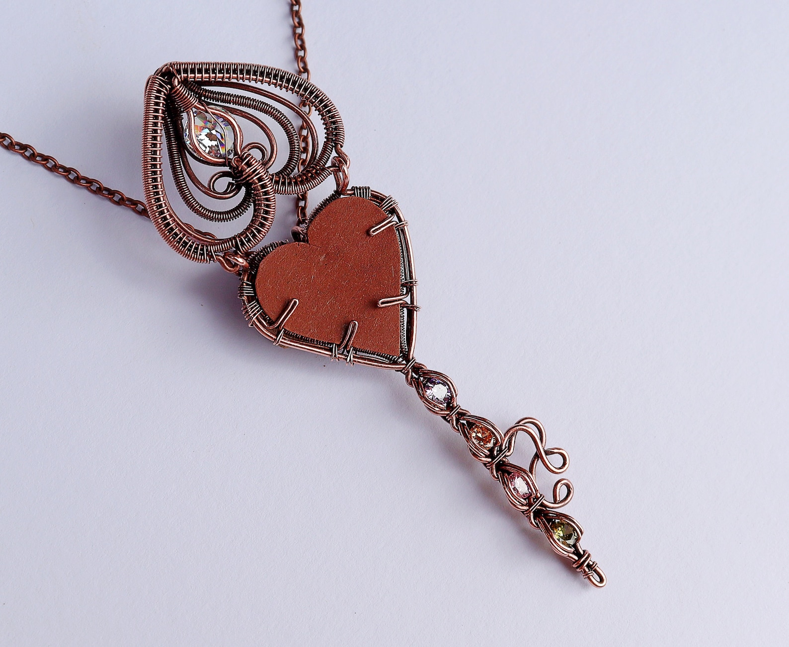 Wire Wrap Tutorial Heart Key Locket Pendantnecklace Crystal | Etsy