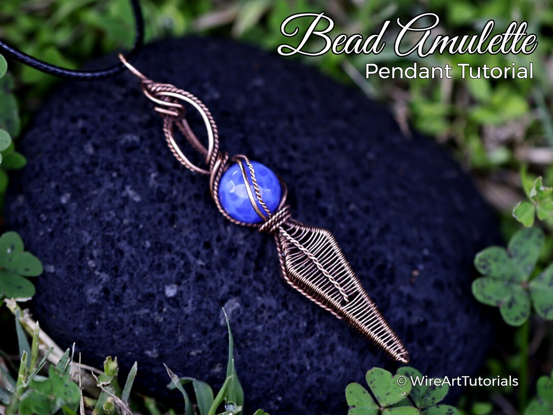 Wirearttutorials Bead Amulette Pendant Wire Wrap Tutorial, Weaving Pattern,diy Jewelry,beading ...