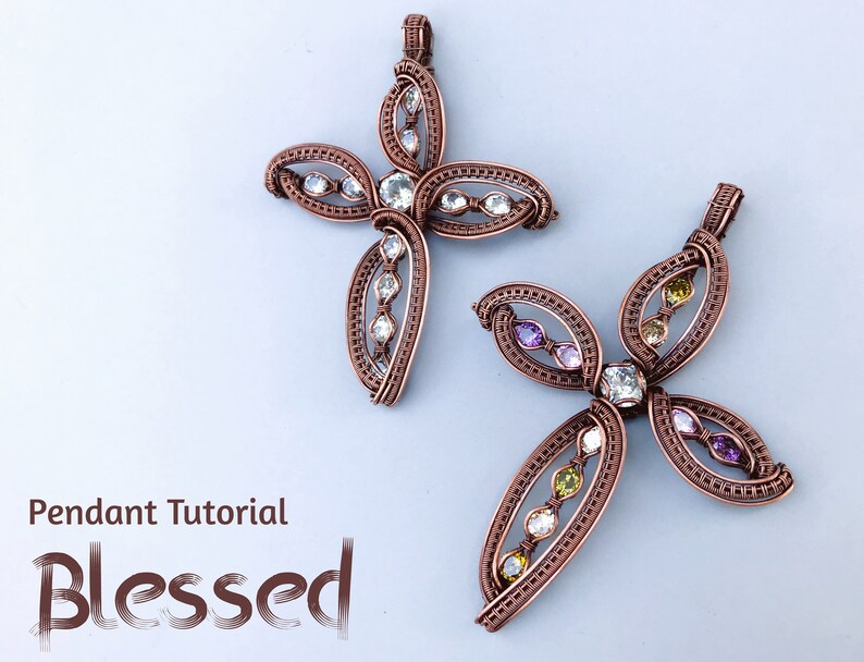 FULL KIT Blessed Cross Pendant,petite Ring,wire Wrap Tutorial, Diy ...