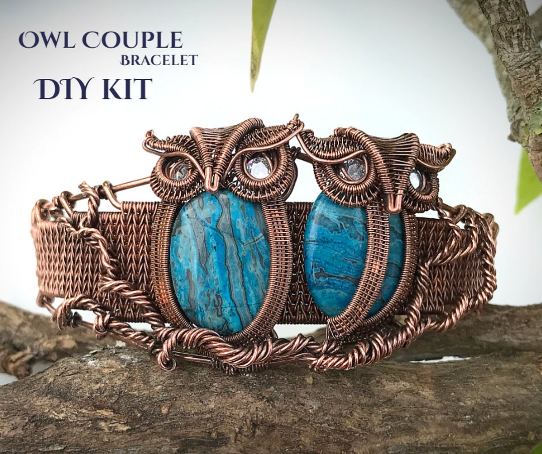 Diy FULL KIT Wire Wrap Owl Braceletjewelry Making Materials - Etsy