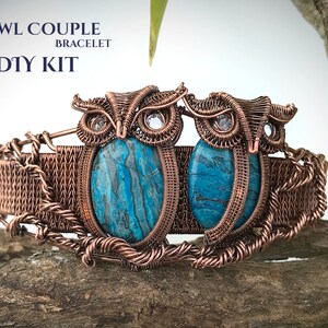 Diy FULL KIT Wire Wrap Owl Braceletjewelry Making Materials - Etsy