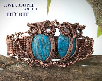 Diy FULL KIT Wire Wrap Owl Pendantjewelry Making Materials | Etsy