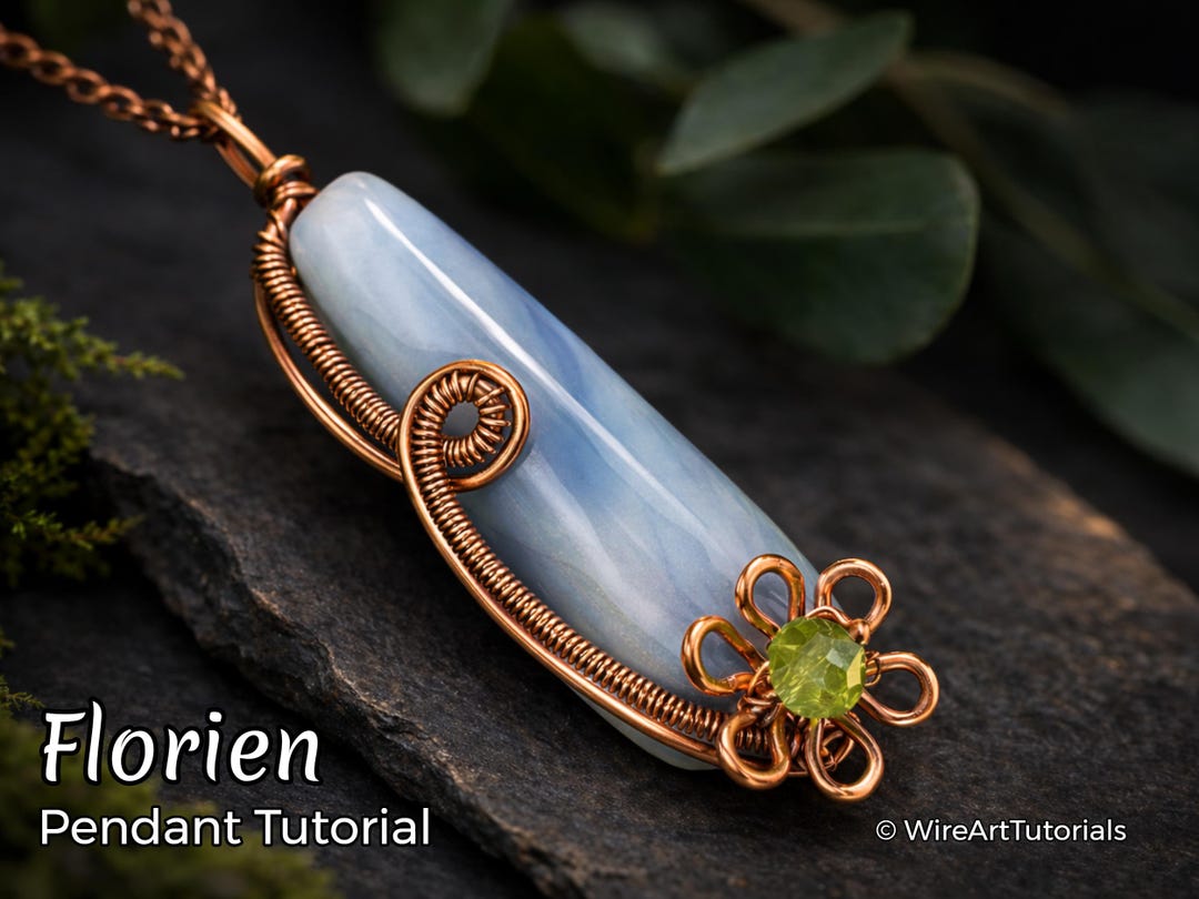 Florien Pendant, Wire Wrap Tutorial, Bead Setting Pattern, DIY Jewelry ...