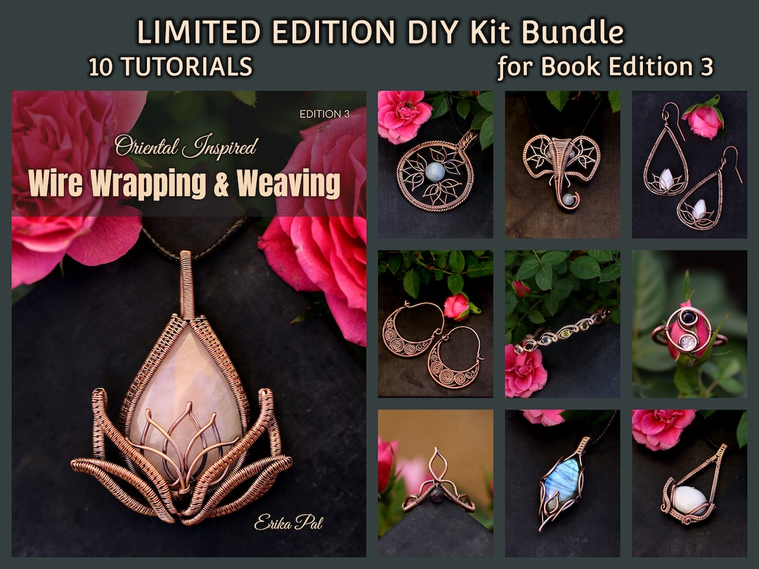 Wire Wrapping Book + All Materials for 10 Jewelry, Wires, Gemstones ...