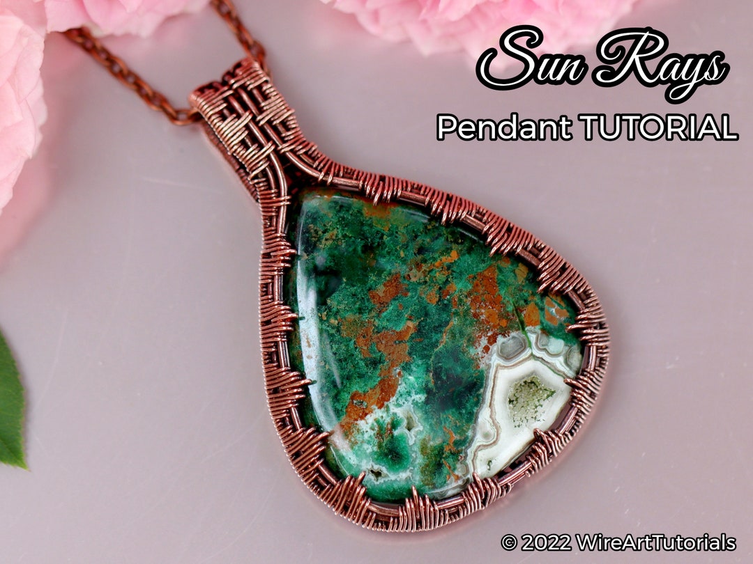 Wirearttutorials Sun Rays Cabochon Pendant Tutorial, Wire Wrap Pattern ...