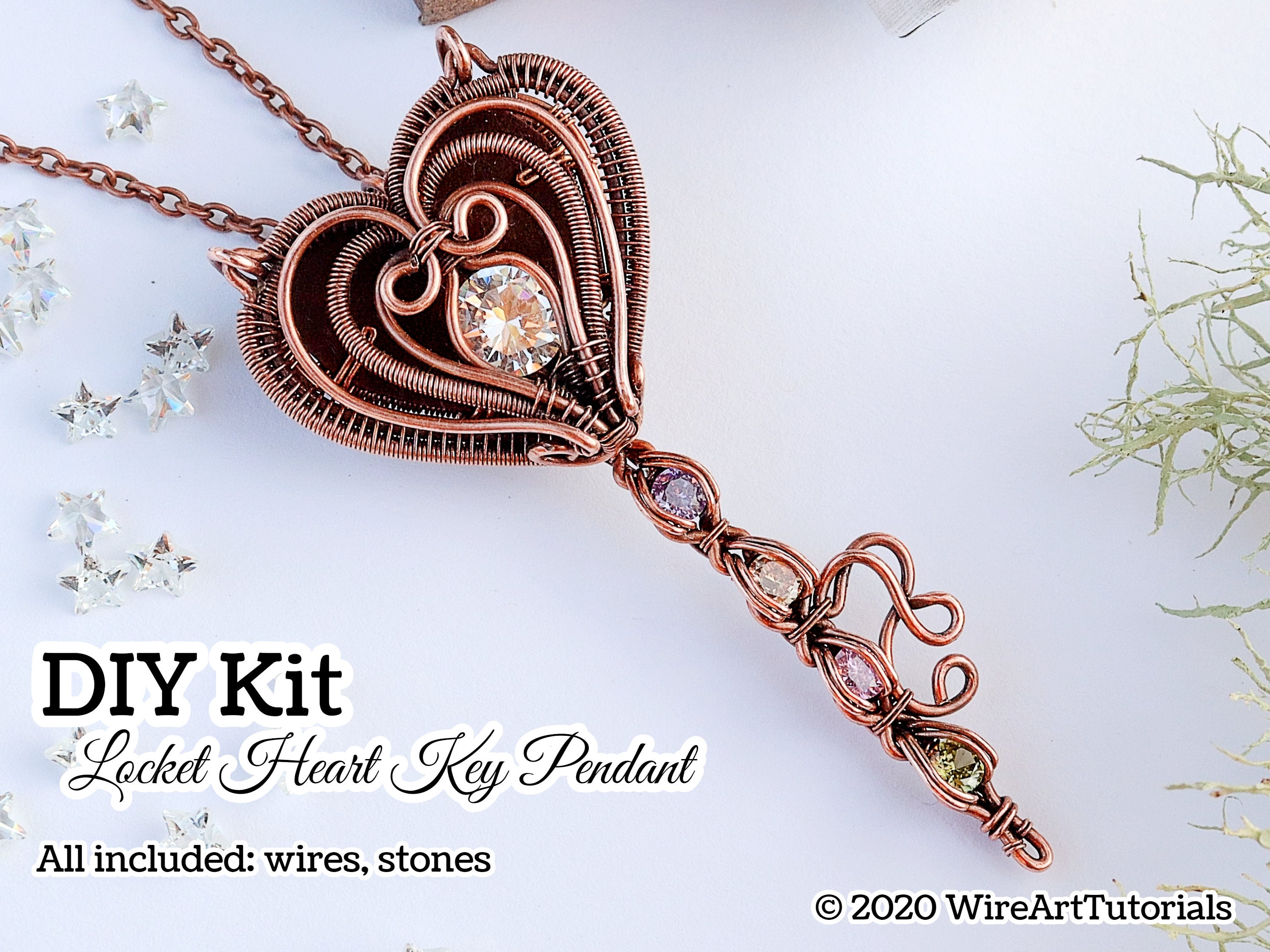 FULL KIT Locket Heart Key Pendantwire Wrapweaving - Etsy