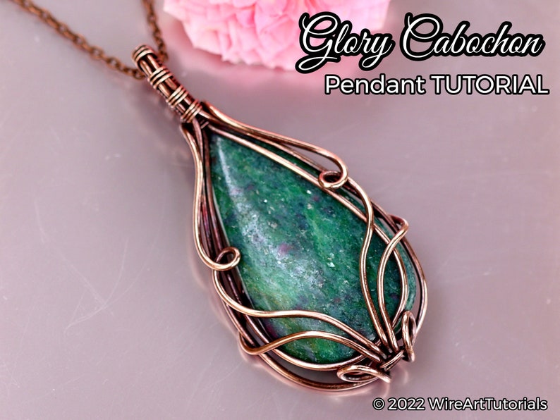 Wirearttutorials Glory Cabochon Pendant Tutorial, Wire Wrap Pattern, DIY Jewellery Making ...