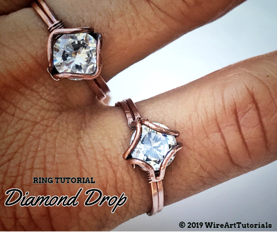 E TUTORIAL diamonds Drop Ring PDF Patternwire - Etsy