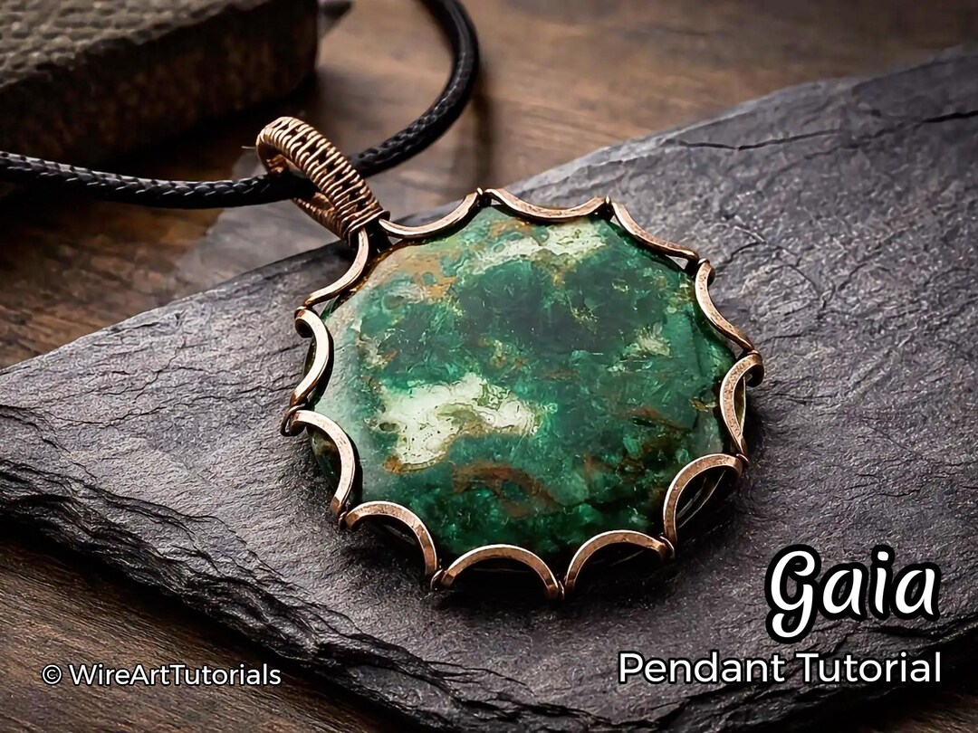 Wirearttutorials Gaia Pendant, Wire Wrap Tutorial, Cabochon Setting ...