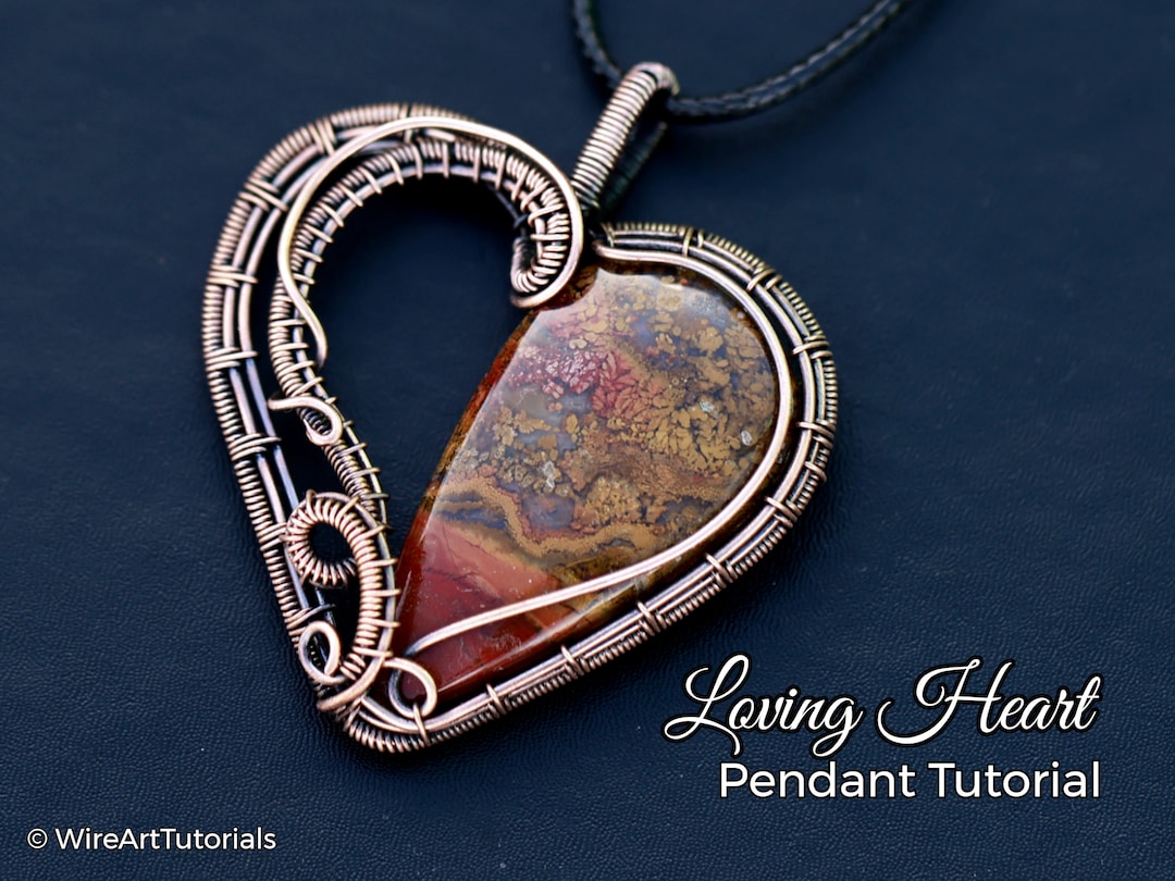 Loving Heart Pendant Wire Wrapping Tutorial, Wire Weaving Lesson ...