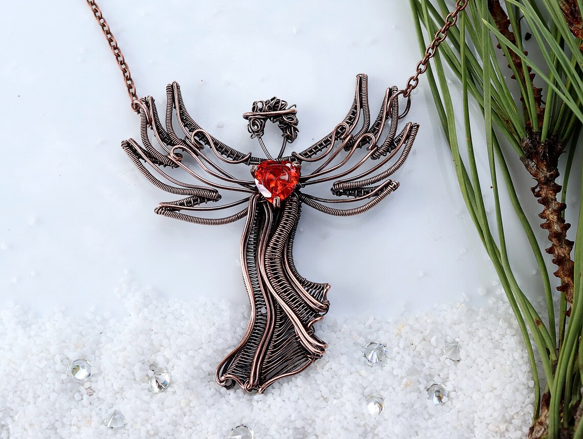 Wire Wrap Tutorial Angel Pendant, Necklace Crystal DIY Jewelry Making ...
