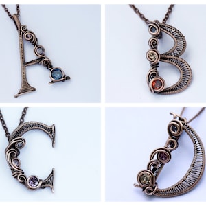 FULL Kit Letter Pendant, All Included Wire Wrapping, Weaving Tutorial ...