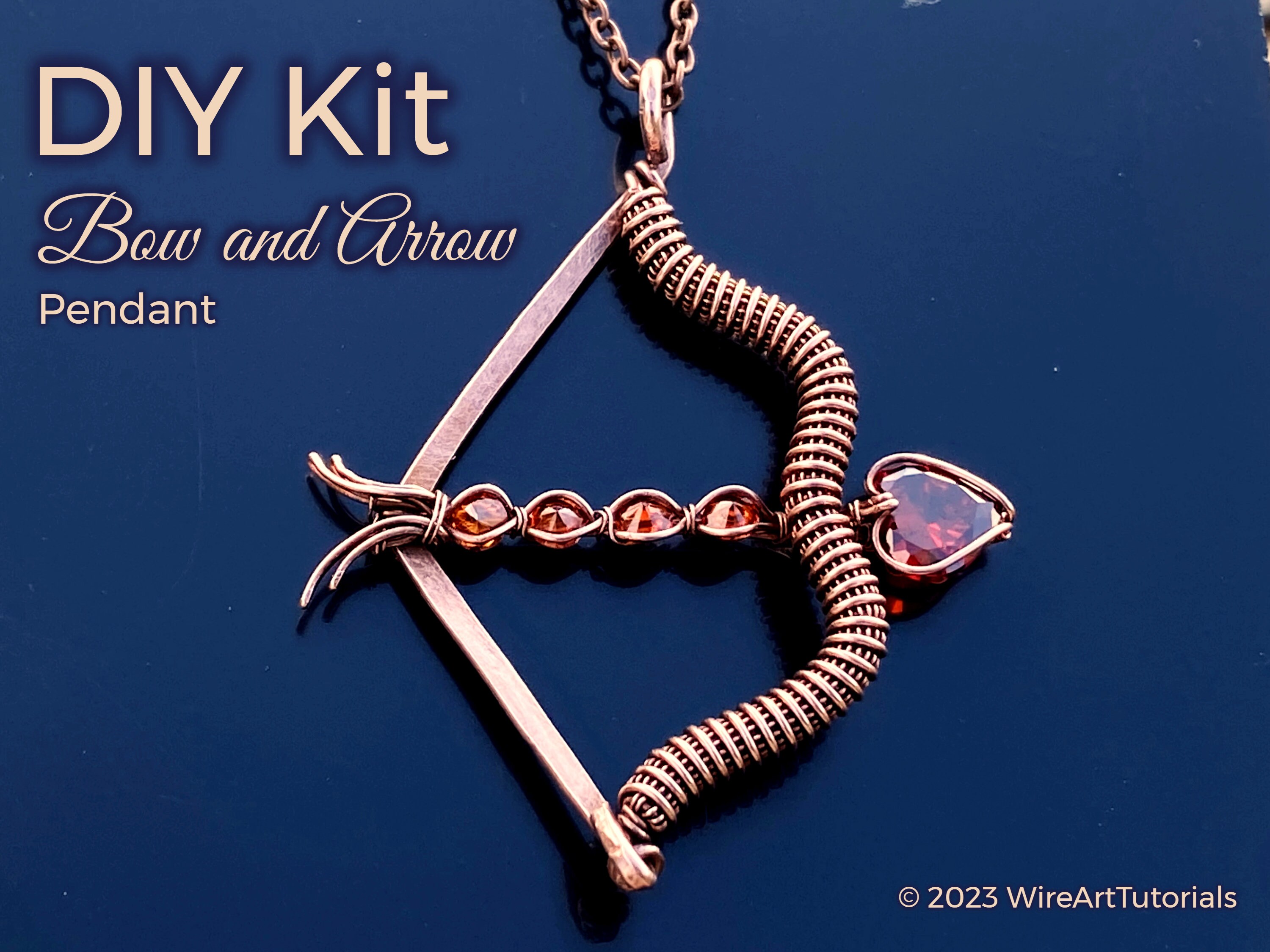 Full KIT Wire Wrap Bow and Arrow Pendant Weaving Tutorial - Etsy