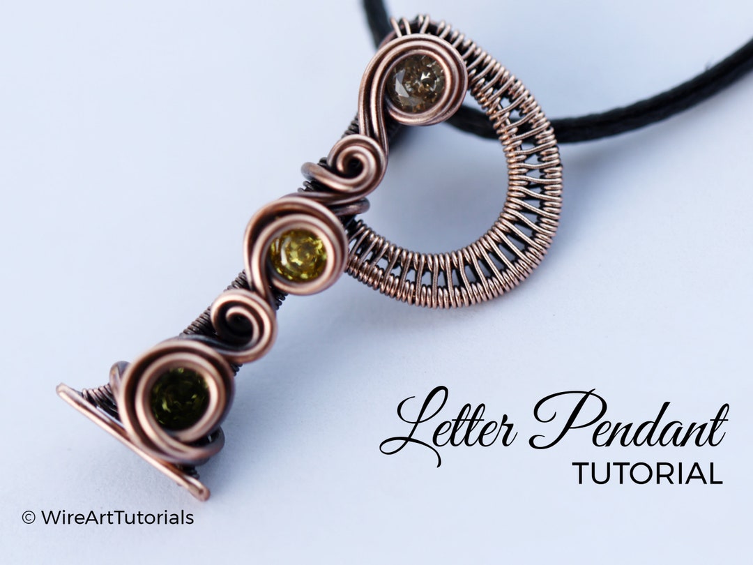 Wirearttutorials Letter P Pendant Wire Wrap Tutorial, Weaving Pattern,diy Jewelry,crystal ...