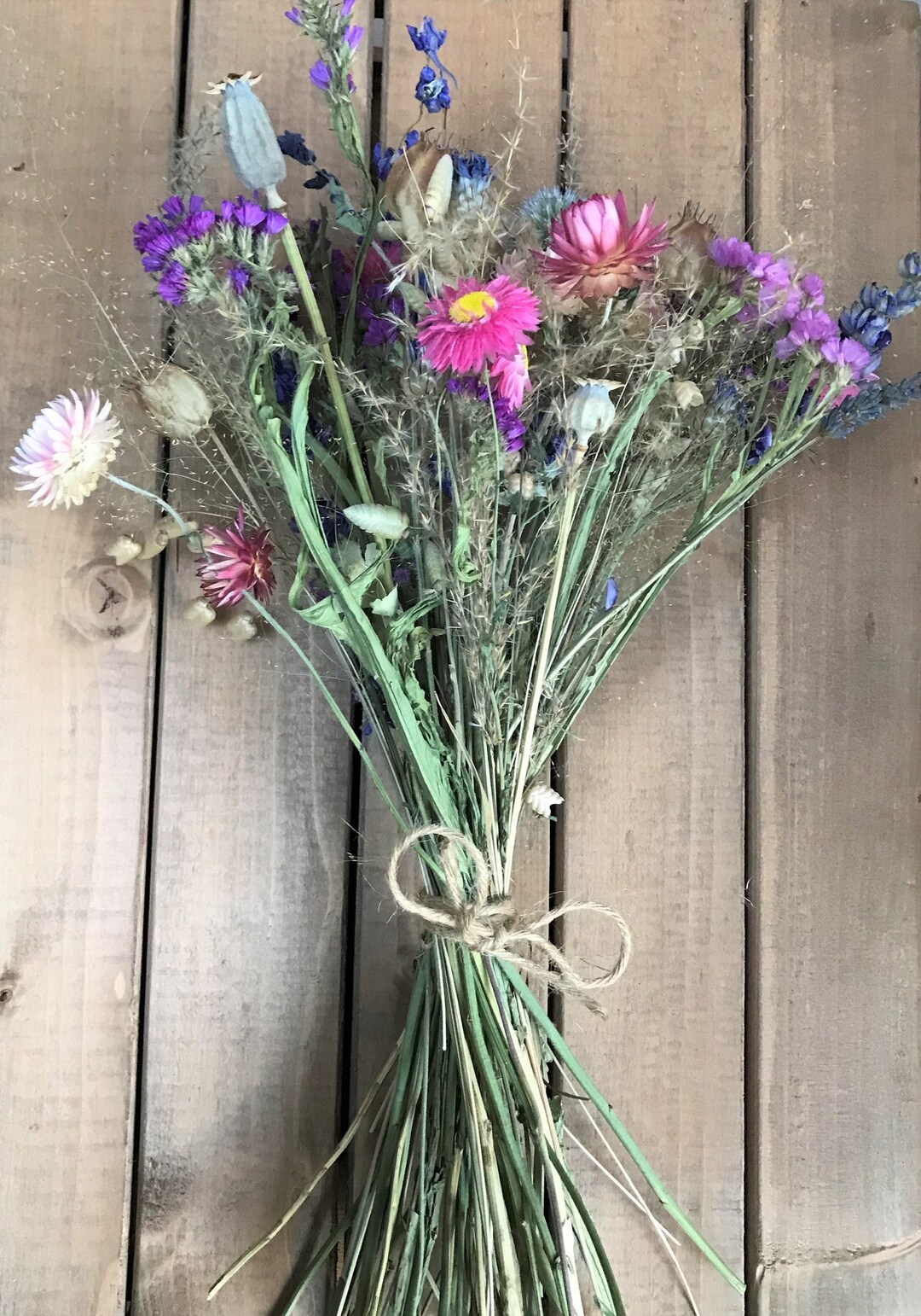 Pink and Purple Dried Flower Bouquet Valentines, Birthday, Anniversary ...