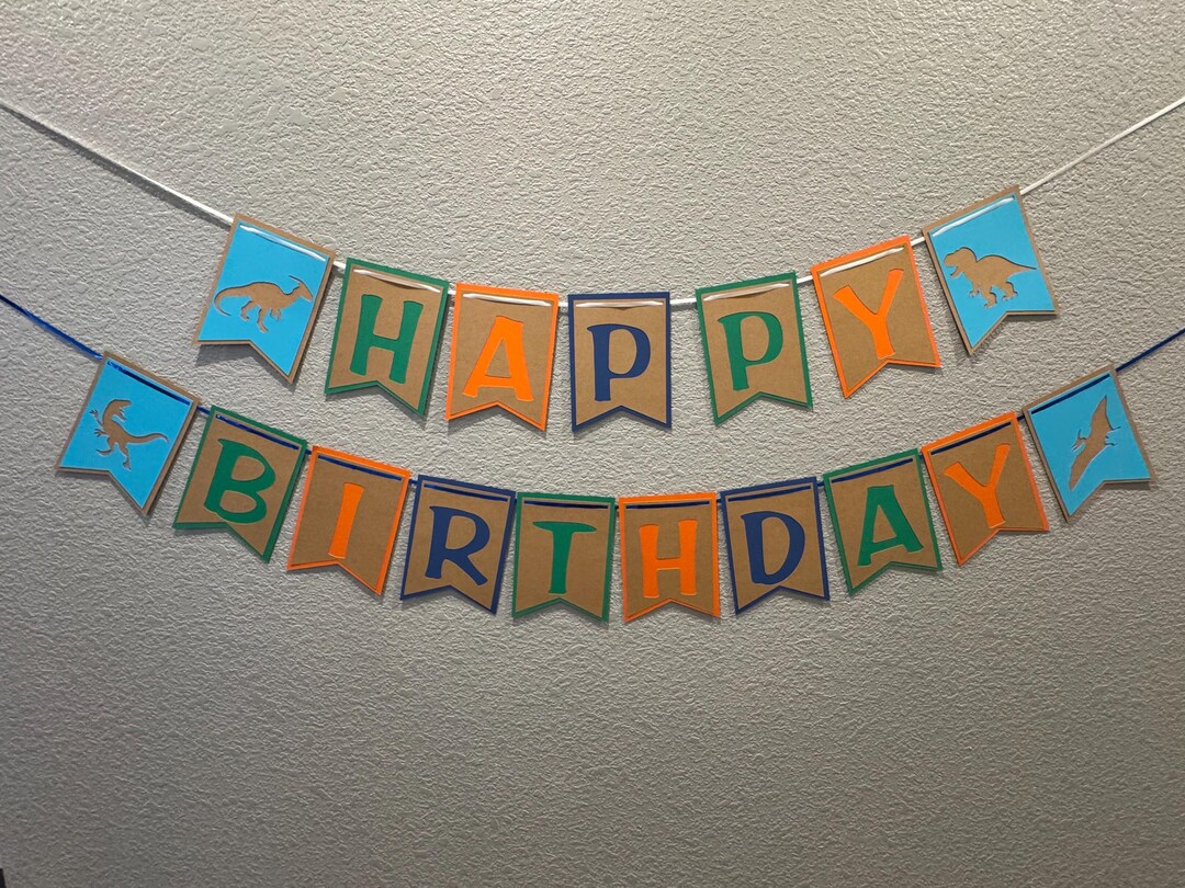 Dinosaur Birthday Banner - Etsy