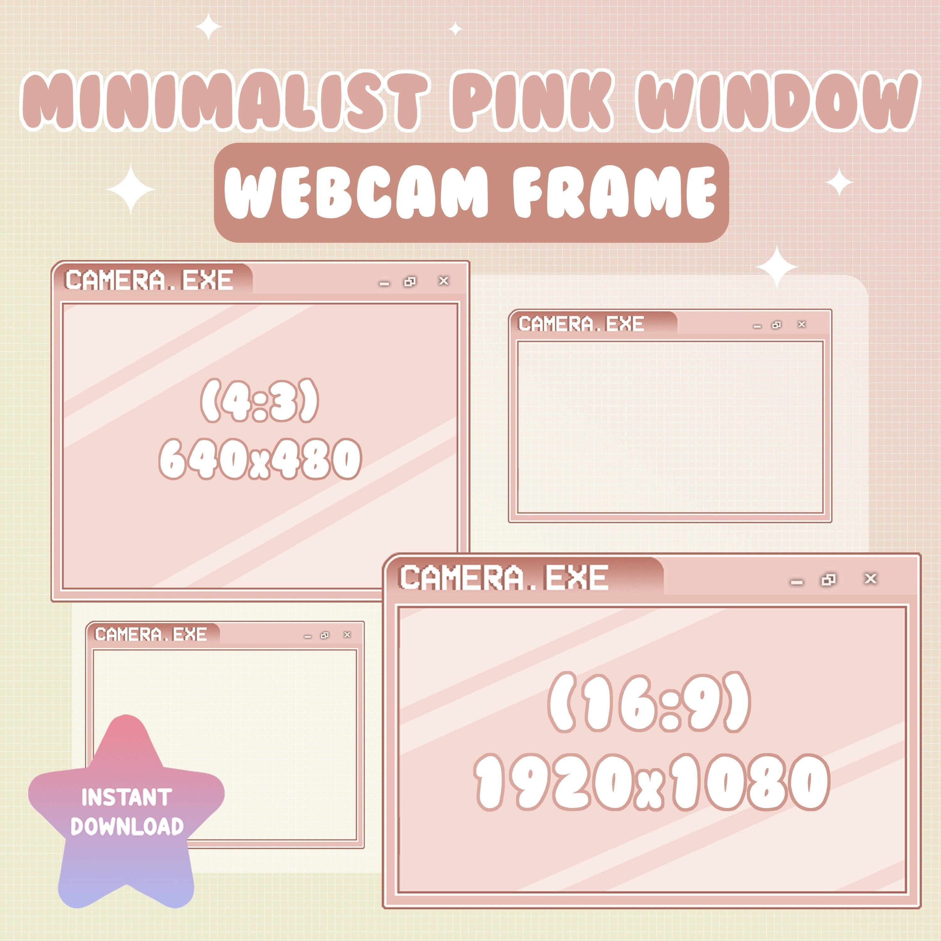 Cute Pink Minimalist Window Twitch Stream Webcam Frame | Streamer ...