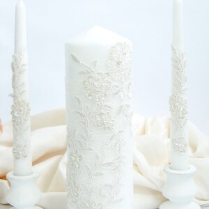 Lace Unity Candle Wedding Unity Candle Set Wedding Unity Idea Wedding ...