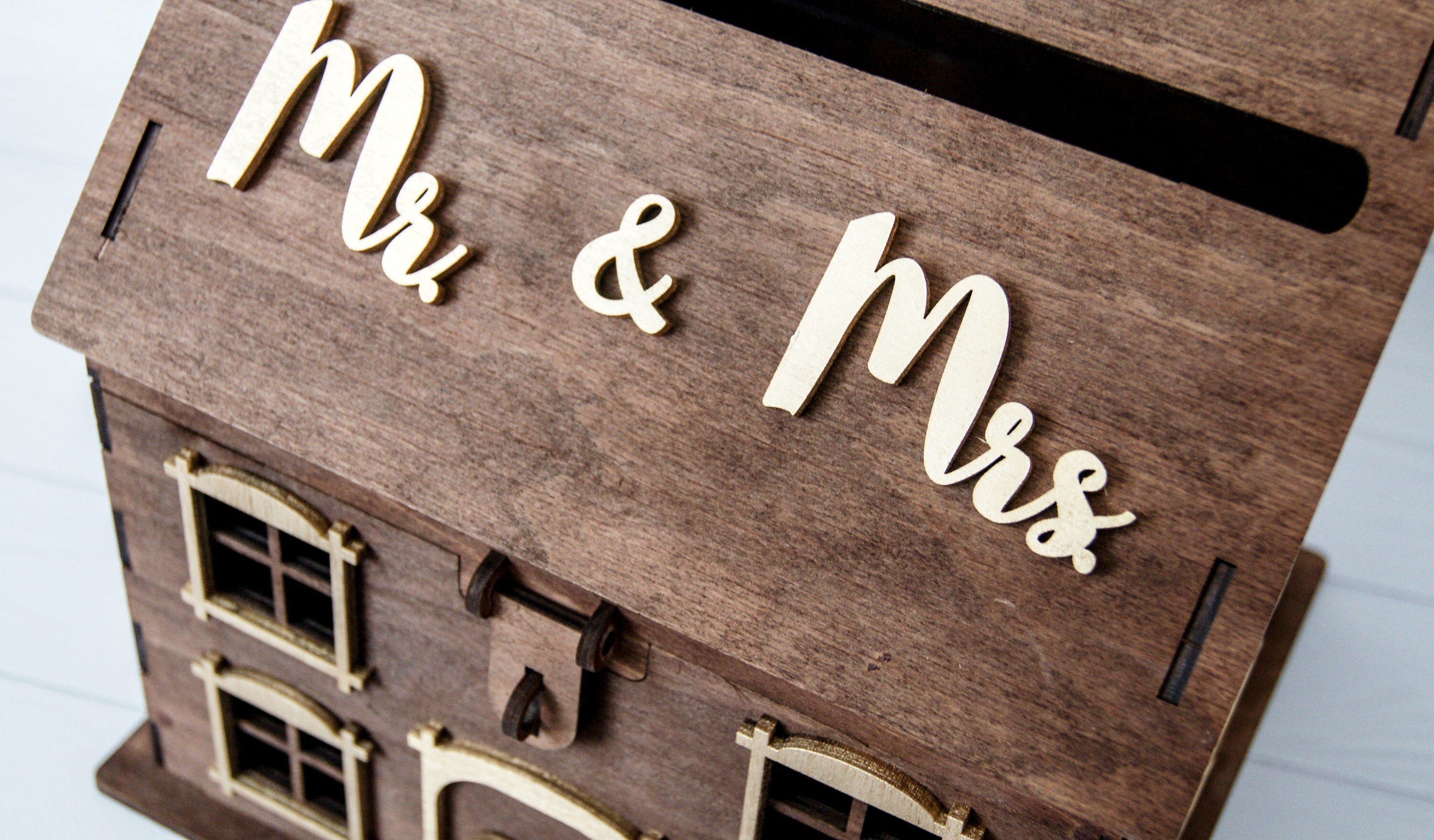 Wood Wedding House Card Box Wedding Card Box With Lock Wedding | Etsy