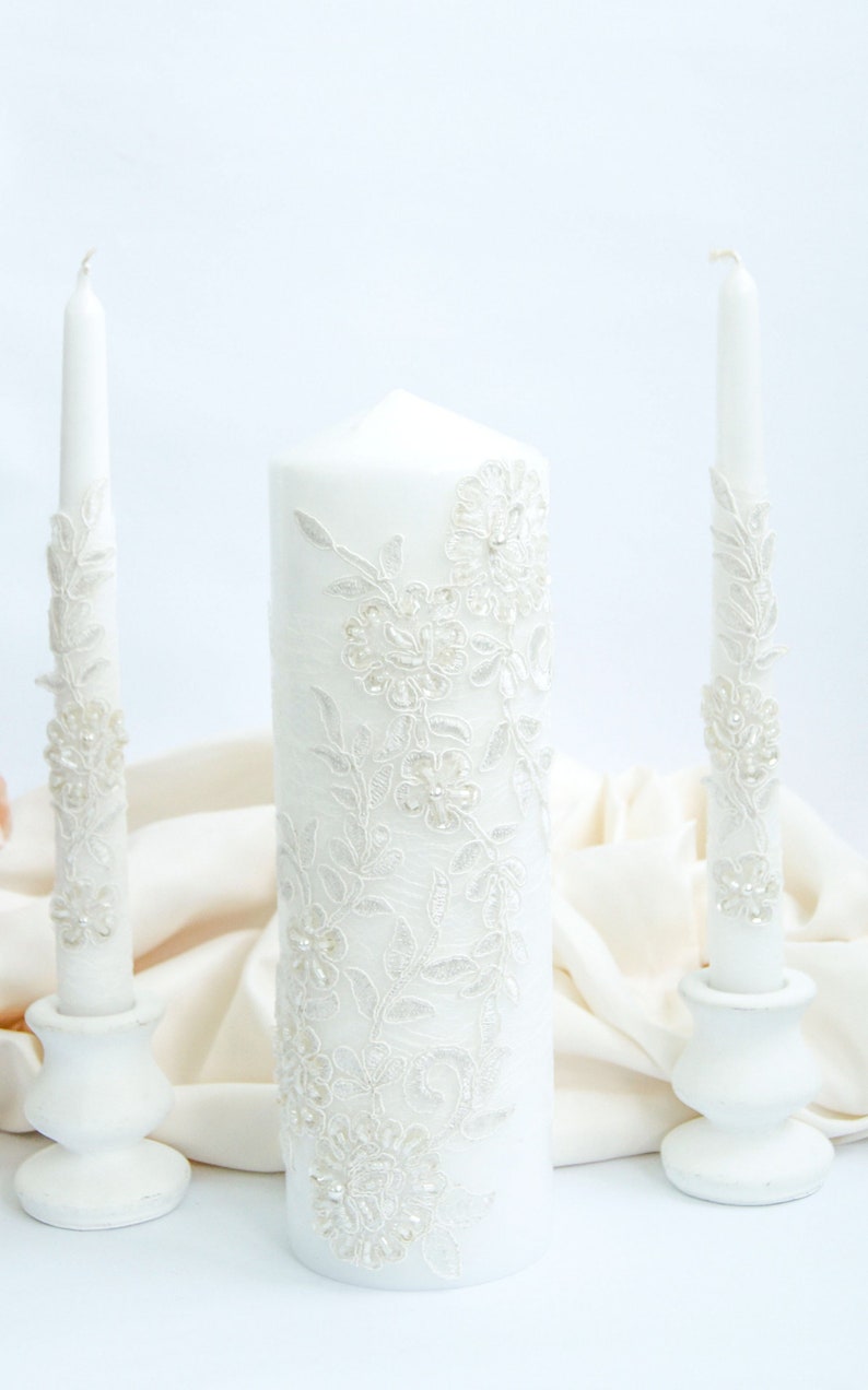 Lace Unity Candle Wedding Unity Candle Set Wedding Unity Idea - Etsy